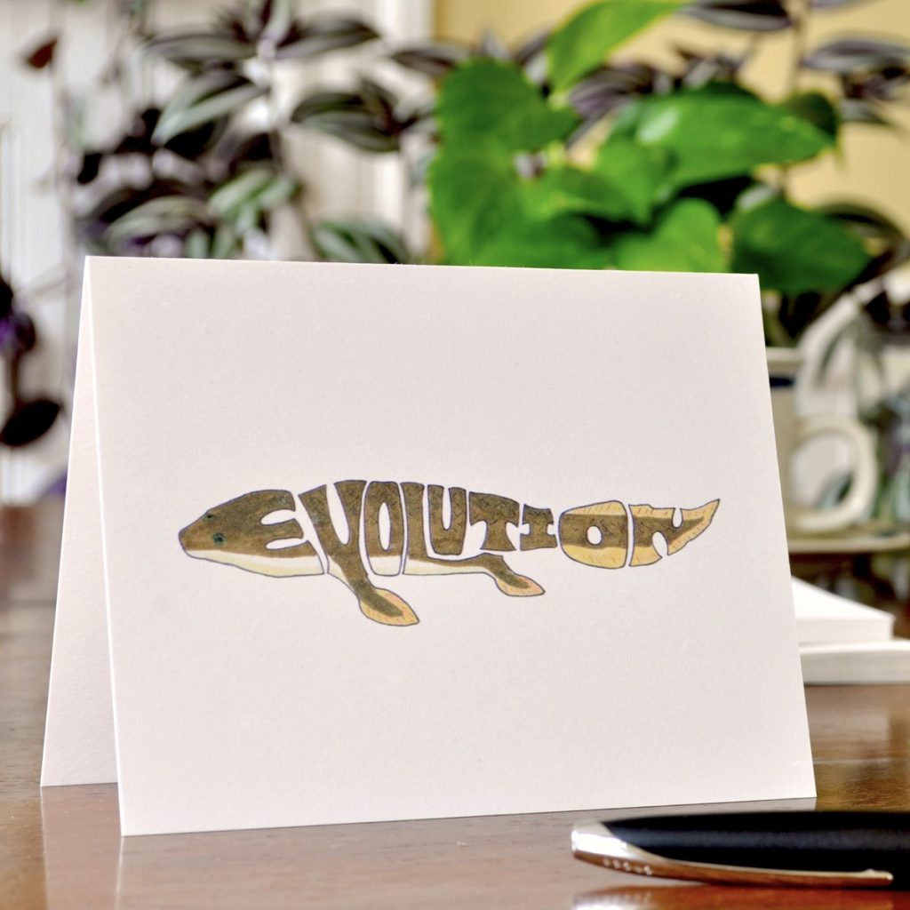 Tiktaalik Spells Evolution Greeting Cards (set of 10) - 3D Anatomy Studios